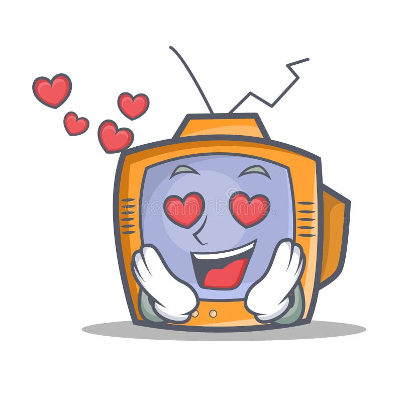 In Love TV Character Cartoon Object Stock Vector - Illustration of ...