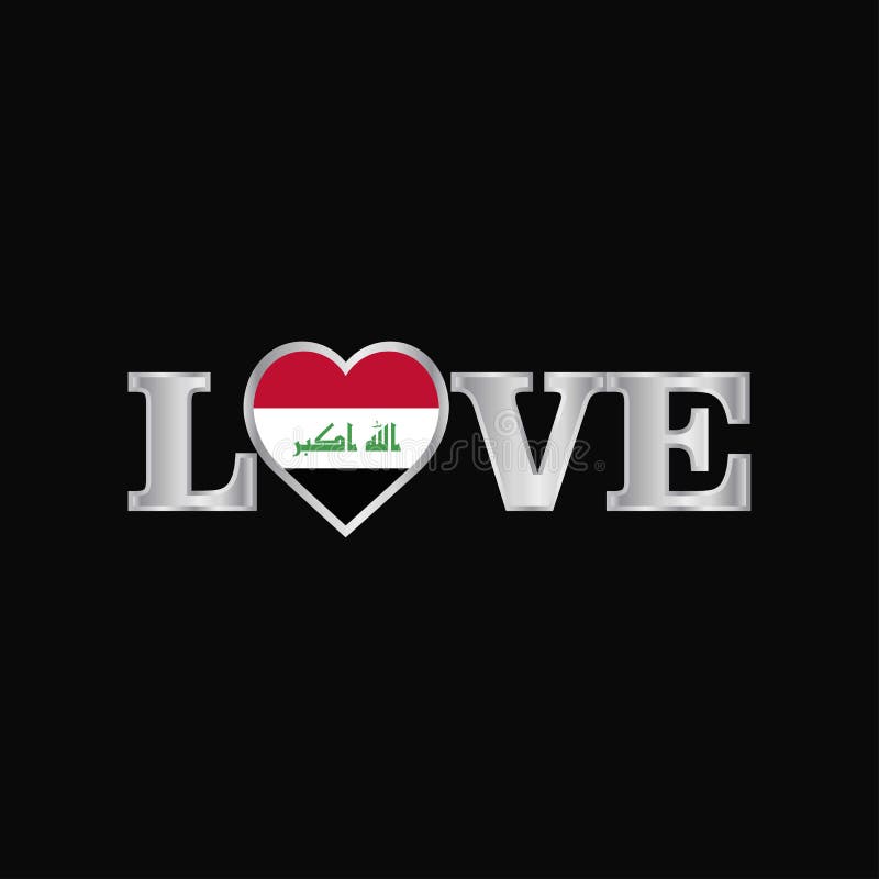 I Love Iraq, Iraq Flag Heart Vector Illustration Stock Vector ...