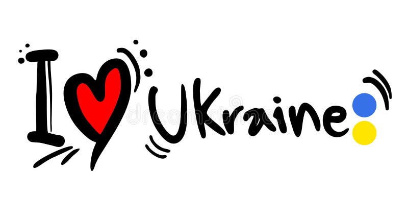 I Love Ukraine Text Sign Illustration Stock Vector - Illustration of ...