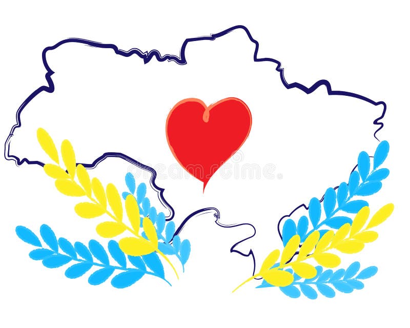 Love in Ukraine stock vector. Illustration of support - 245029819