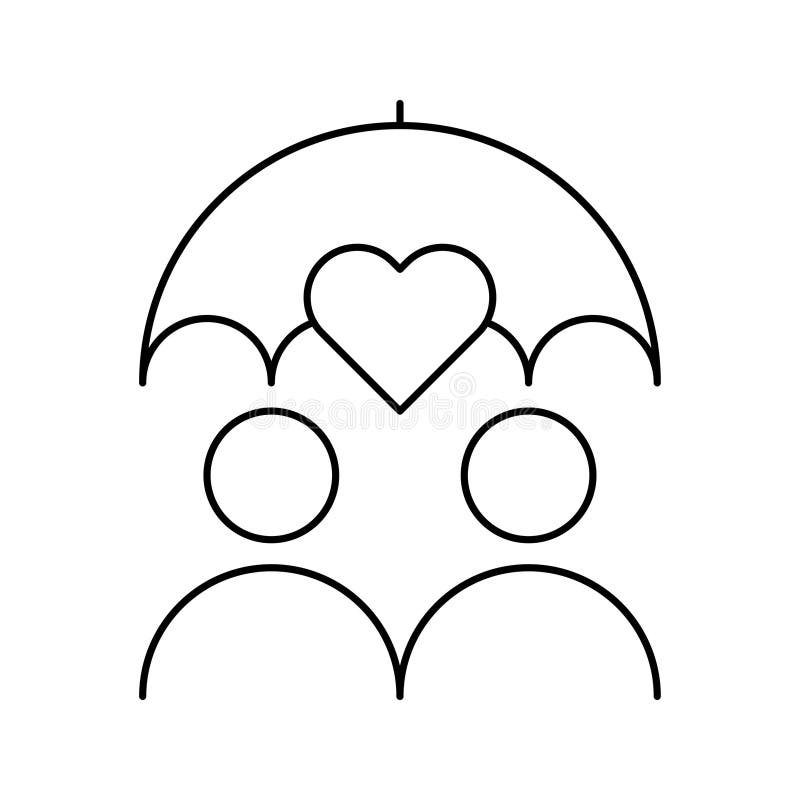 Love, Umbrella, Man, Women, Pure Love Secure Icon Stock Vector ...