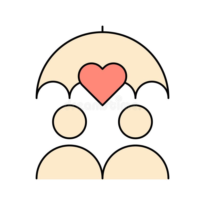Love, Umbrella, Man, Women, Pure Love Secure Icon Stock Vector ...