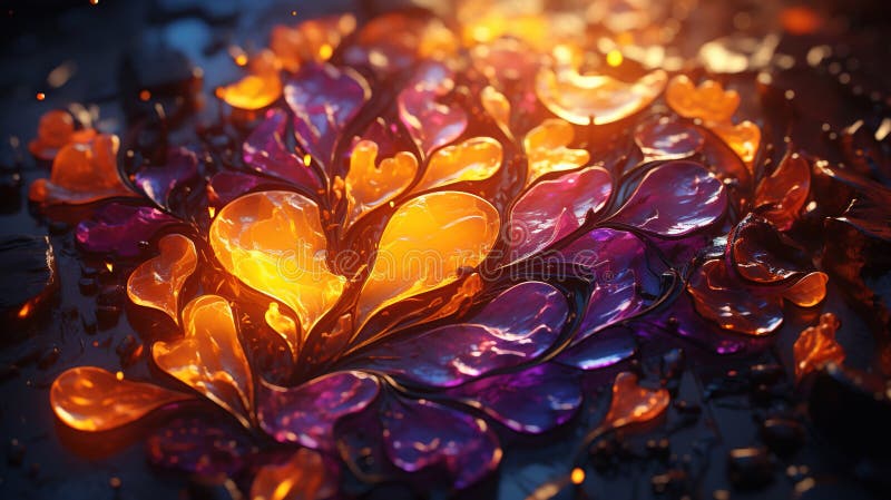 Love Under Electron Microscope Yellow Green Purple Orange Abstract ...