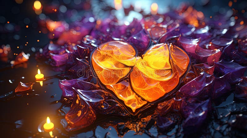 Love Under Electron Microscope Yellow Green Purple Orange Abstract ...