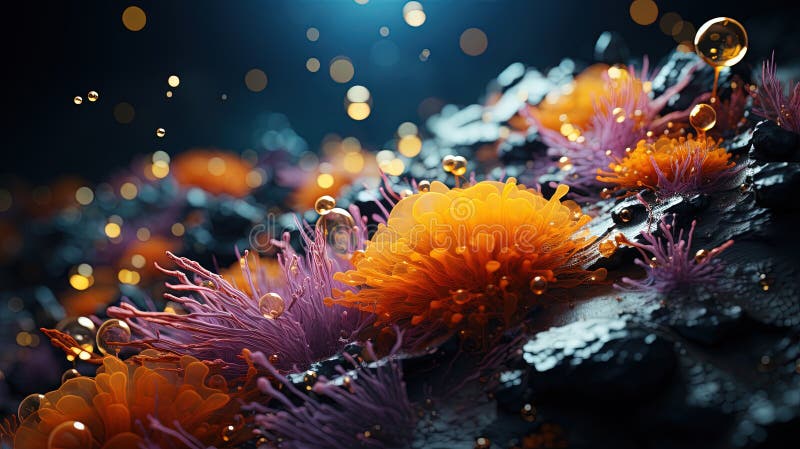 Love Under Electron Microscope Yellow Green Purple Orange Abstract ...