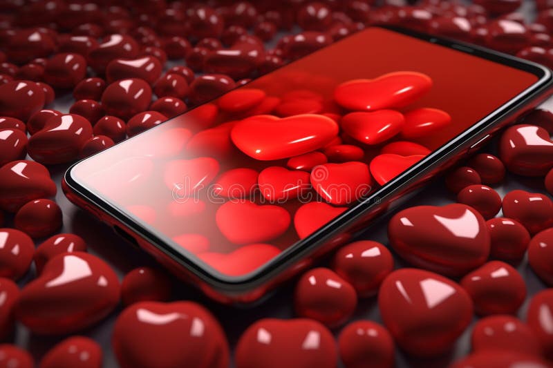 Love Using a Phone with Tiny Heart on Top of Head - Generative Ai ...