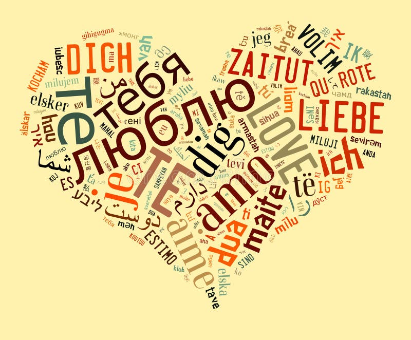 Heart Word Love Different Languages Stock Illustrations – 667 Heart ...