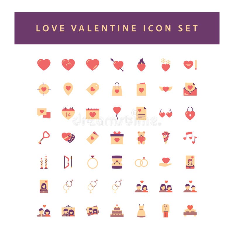 Love Valentine Icon Set with Colorful Modern Flat Style Design Stock ... Love Valentine Icon Set with Colorful Modern Flat Style Design Stock ...
