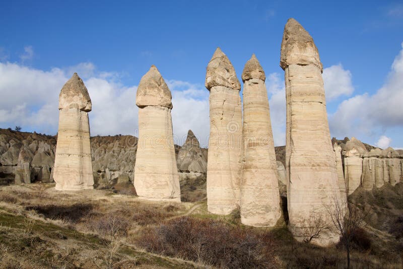 Love Valley in Cappadocia Panoramic Stock Image - Image of phallus ...
