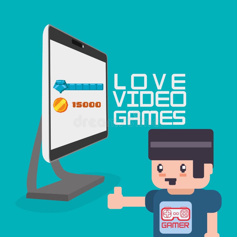 Love Video Games Avatar Gamer Computer Stock Illustration ...