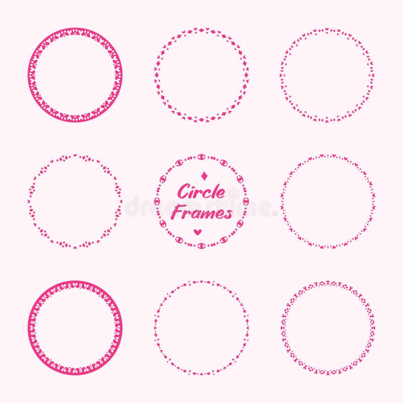 Love Dot Circle Frames Set for Design Stock Vector - Illustration of ...