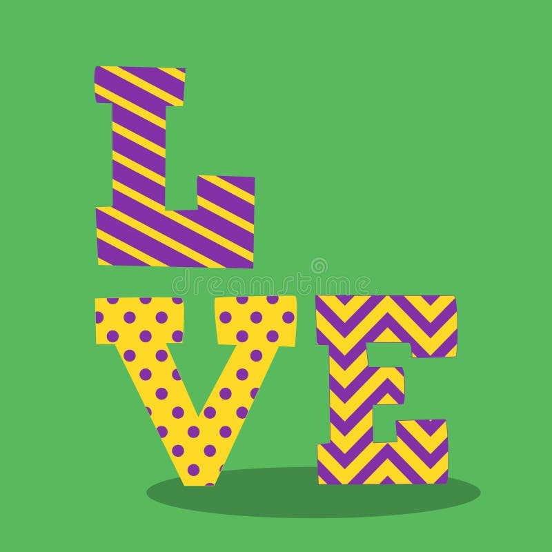 LOVE VIOLET YELLOW 12 stock vector. Illustration of violet - 197986033