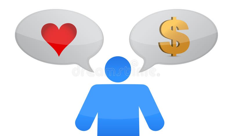 Love Vs Money Icon Decision Illustration Design Stock Illustration ...