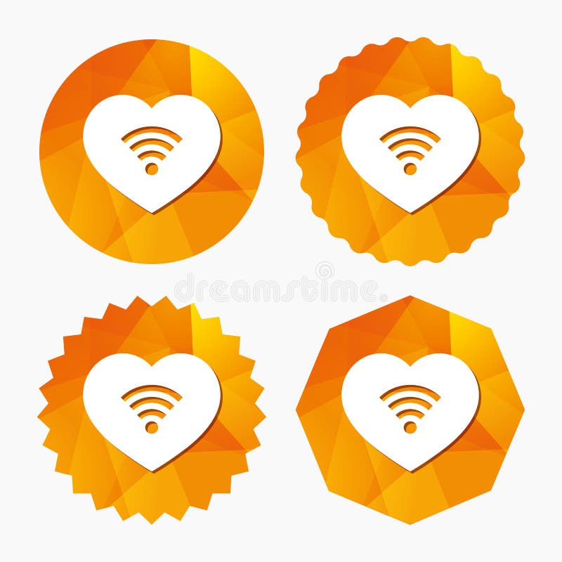 Love Wifi Sign. Wi-fi Symbol. Wireless Network. Stock Vector ...