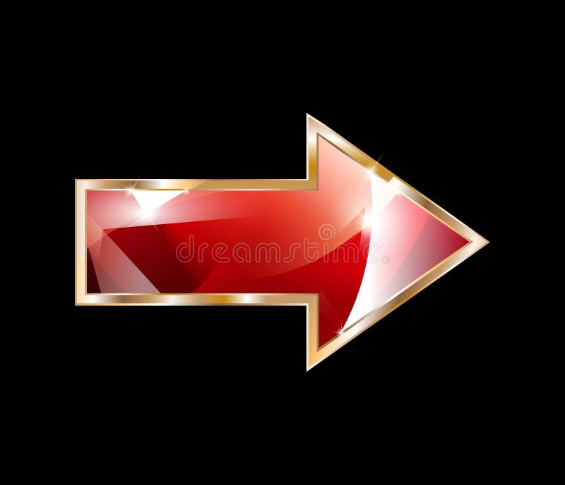 3D Straight Rainbow Glossy Red Arrow. Stock Illustration - Illustration ...