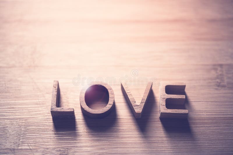 Love Wooden Letters on Rustic Wood Board Background Stock Photo - Image ...