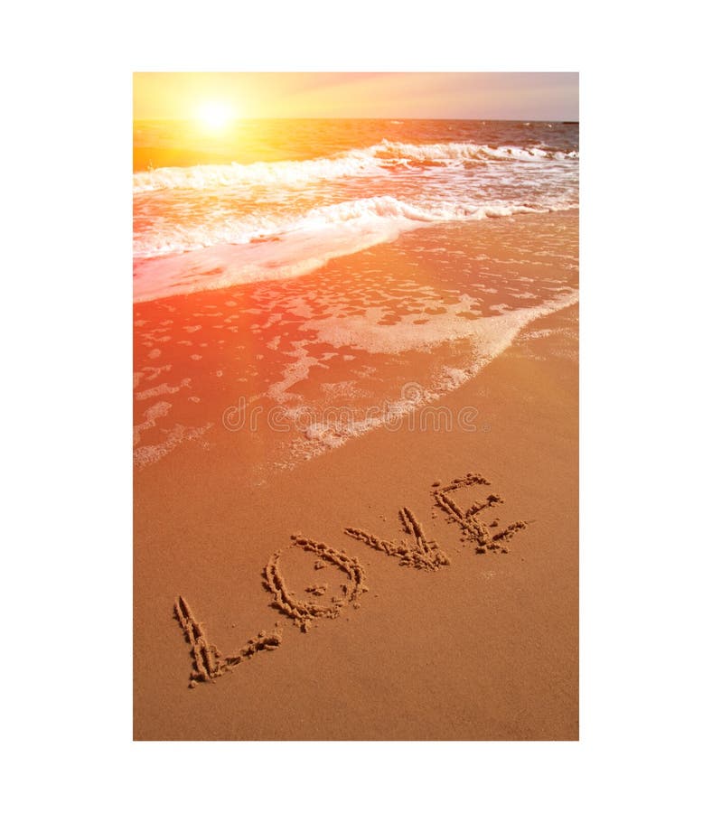 Love word on beach stock image. Image of foam, honeymoon - 25063175