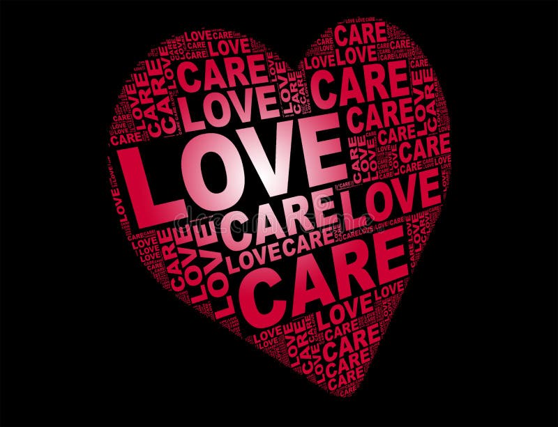Love Word Cloud in Love Shape Stock Illustration - Illustration of ...