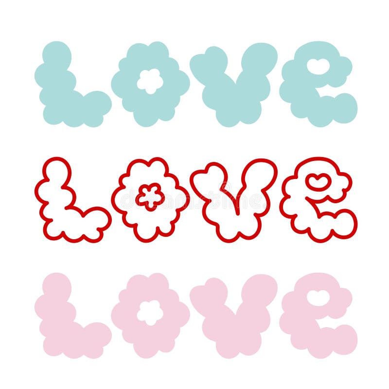 Love Word Hand Drawn Lettering. Symbol of Affection, Loyalty, Kindness ...