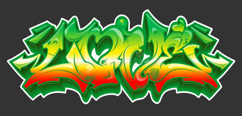 Love Word in Readable Graffiti Style in Rasta Colors. Reggae Vector ...