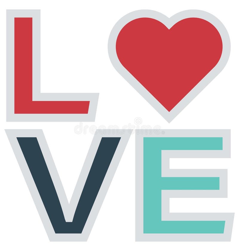 Love Word, Romantic Vector Icon Editable Stock Illustration ...