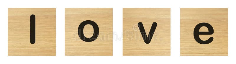 Love Word with Wood Blocks on White Stock Photo - Image of valentine ...