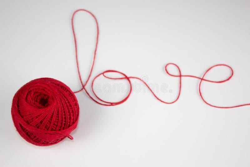 Love Word Written with Thread Stock Photo - Image of concept, heart ...