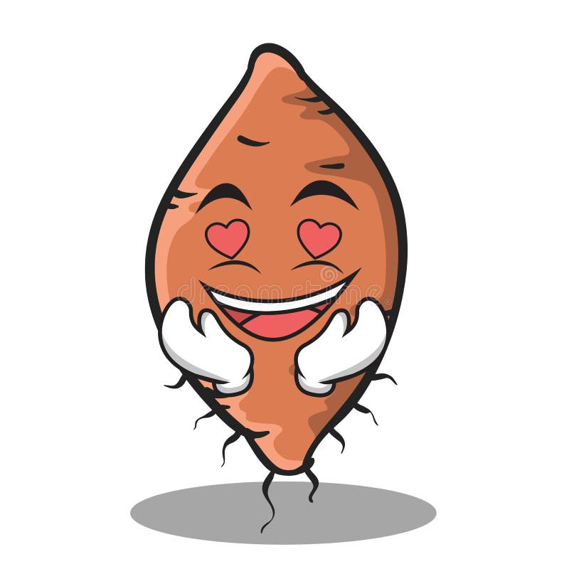 In Love Yam Character Cartoon Style Stock Vector - Illustration of ...