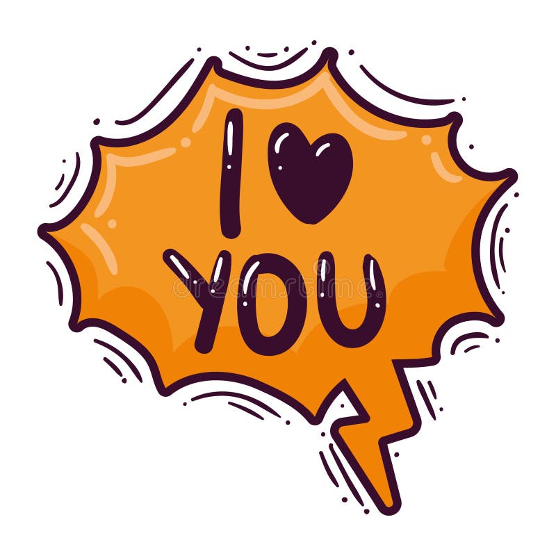 Love you comic expression stock vector. Illustration of label - 248284676