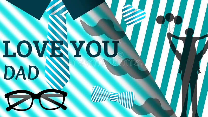 Love You Dad Animation for Fathers Day Stock Video - Video of male ...