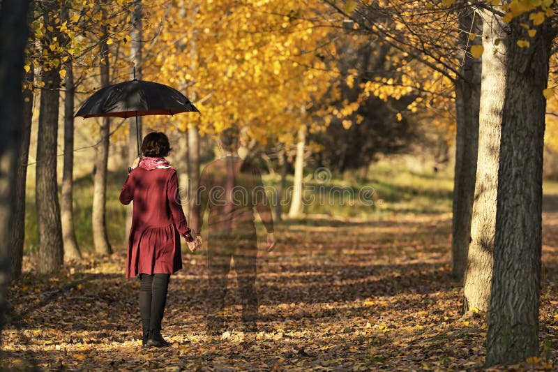 Love You Forever Couple in Autumn Forest Stock Photo - Image of eternal ...