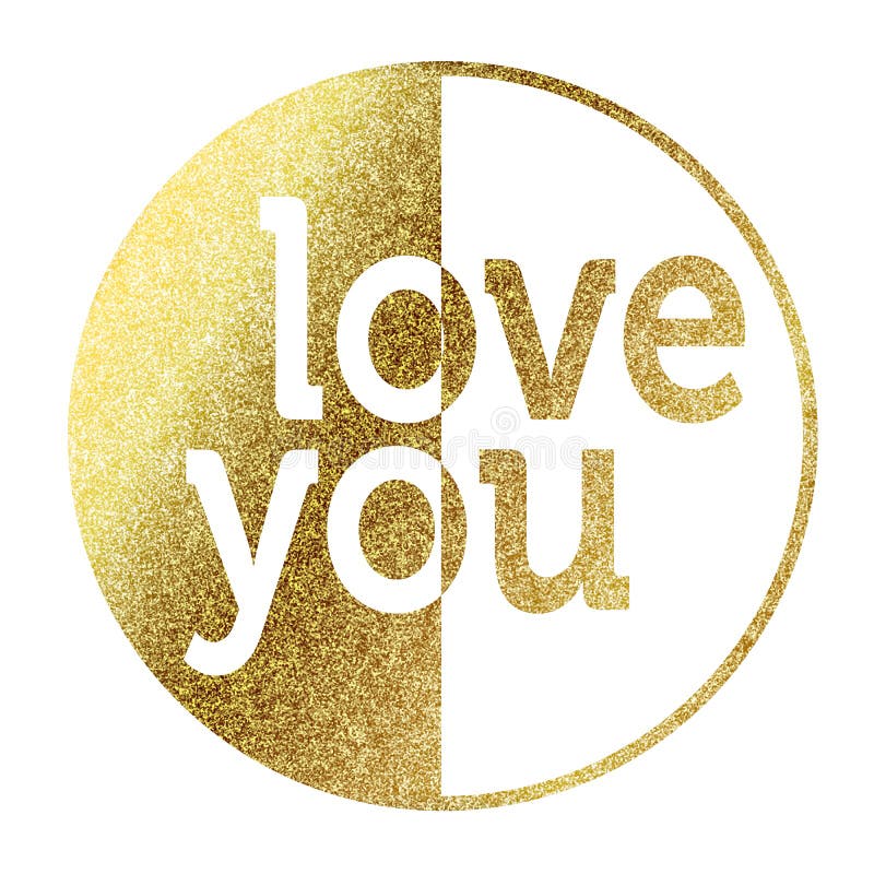 Love You in golden stock vector. Illustration of shine - 86286439