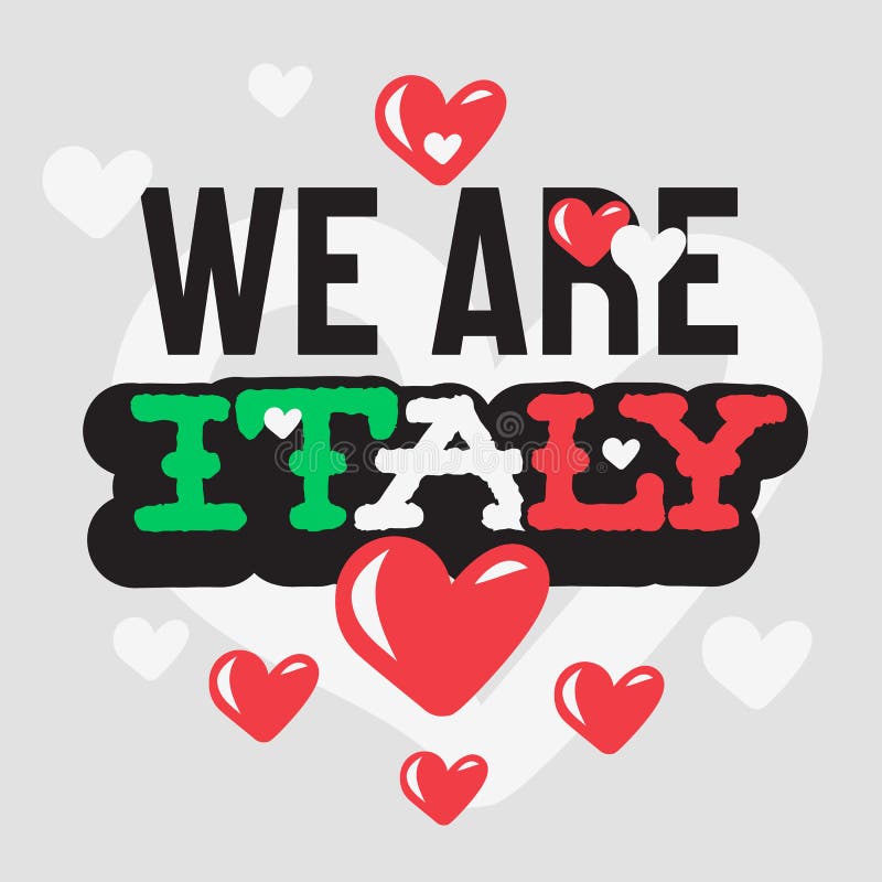 Love You Italy Support Empathy Typographic Vector Design. Stock Vector ...