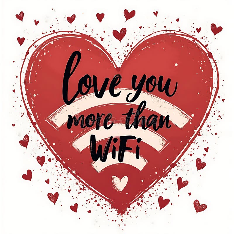 Love You More Than WiFi - a Heartwarming Graphic Design Stock ...