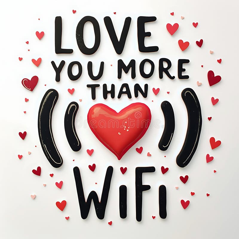 Love You More Than WiFi - a Heartwarming Graphic Design Stock ...