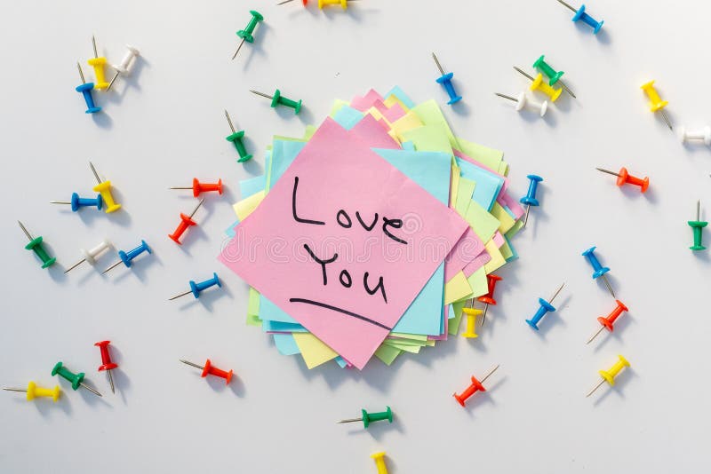 Love You Postcard Handwritten on a Sticky Note Stock Photo - Image of ...