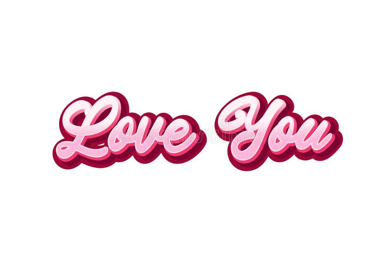 Love You Text Style Effect. Lettering Design. Stock Illustration ...