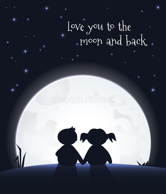 Love You To the Moon and Back Stock Vector - Illustration of greeting ...