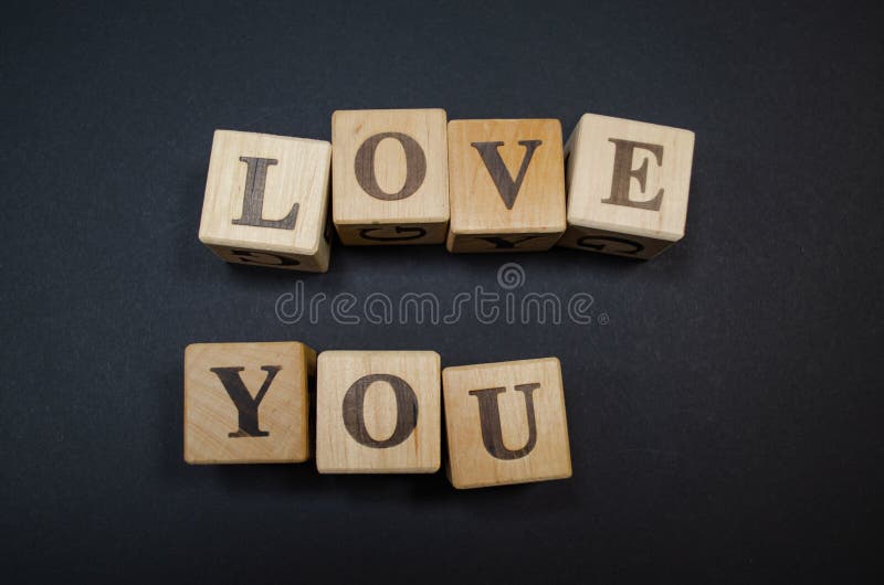 Love You Wooden Cubes with Letters Stock Photo - Image of romance ...