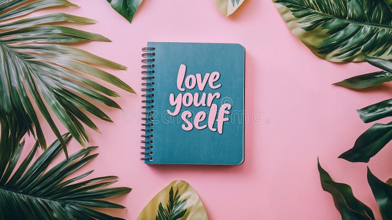 Love Yourself Concept: Notebook with Text on Pink Background Stock ...