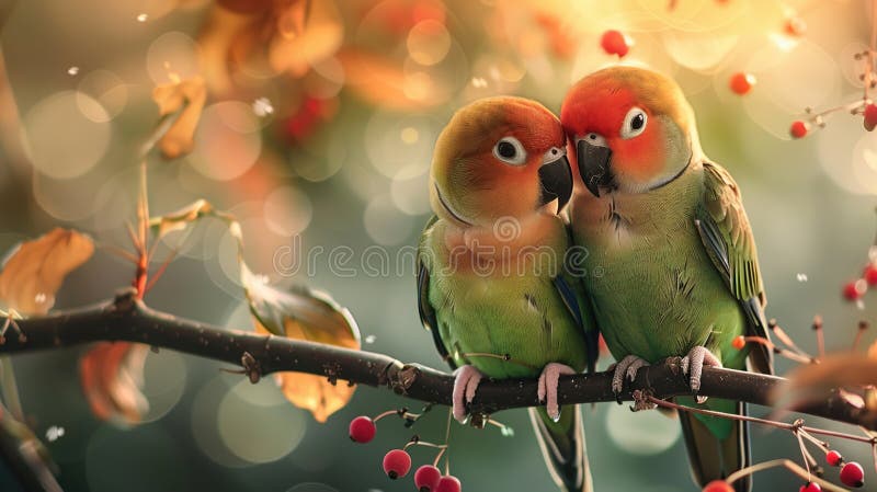 Lovebird Parrot. Birds are Inseparables. Generative Ai Stock ...