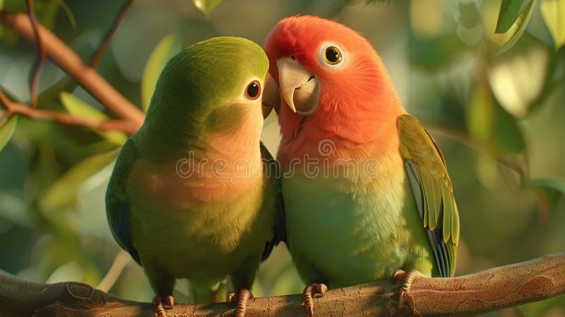 Lovebird Parrot. Birds are Inseparables. Generative Ai Stock ...