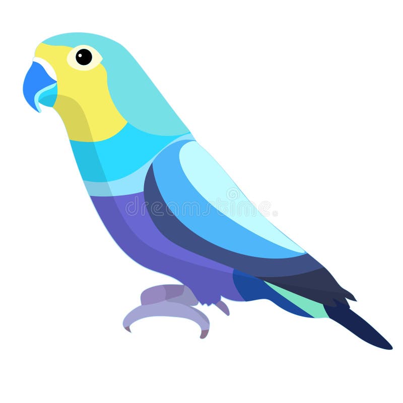 Lovebirds Parrot with a Red Beak. Vector Illustration Stock Vector ...