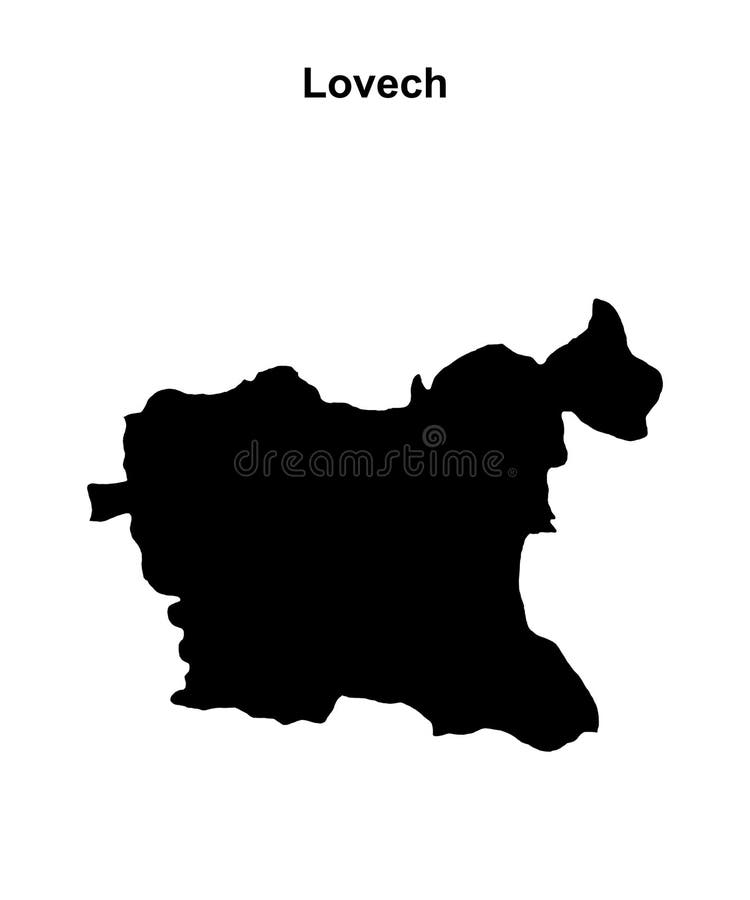 Lovech outline map stock vector. Illustration of silhouette - 360403822