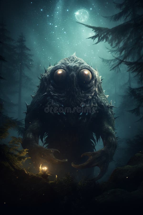 Lovecraftian Monster in Forest, Giant, Evil Creature. Cthulhu ...