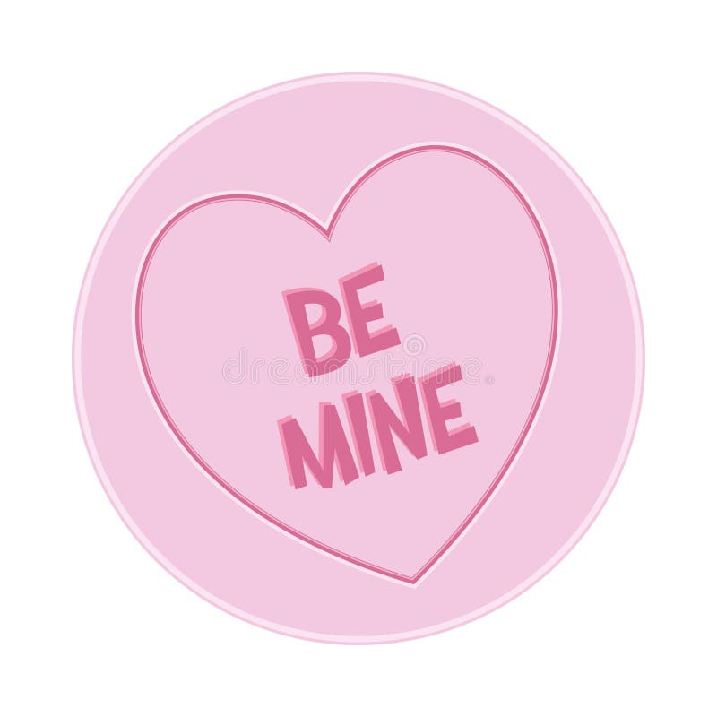 Loveheart Sweet Candy - Be Mine Message Vector Illustration Stock ...