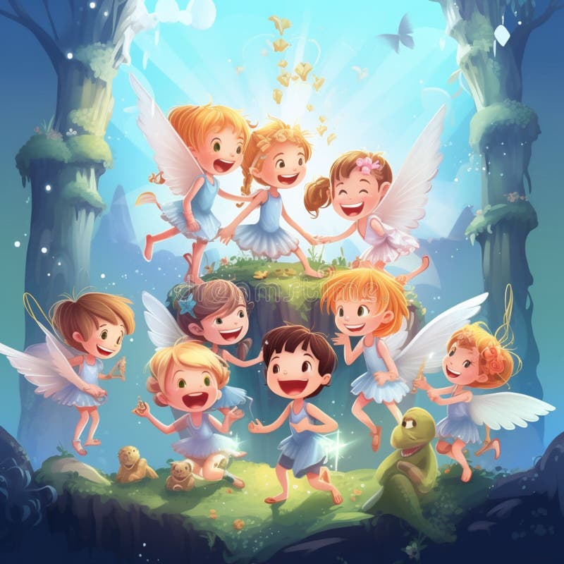 The Lovely Angel Smiles Brightly with Generative AI Stock Illustration ...