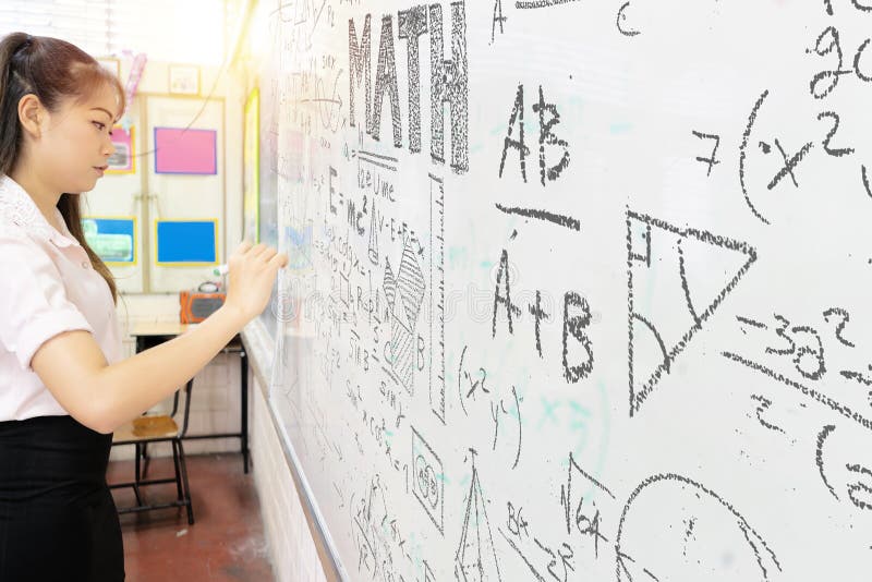 Cute Asian Female Teacher Teaching Stock Photo - Image of education ...