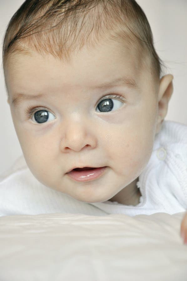 Happy Beautiful Hispanic Baby Boy Relaxing. Stock Image - Image of ...