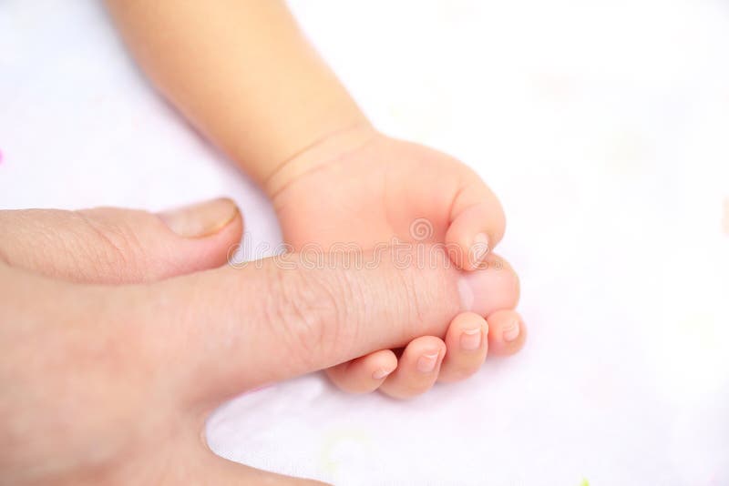 Lovely Baby with Mam Use Finger Stock Image - Image of caucasian ...